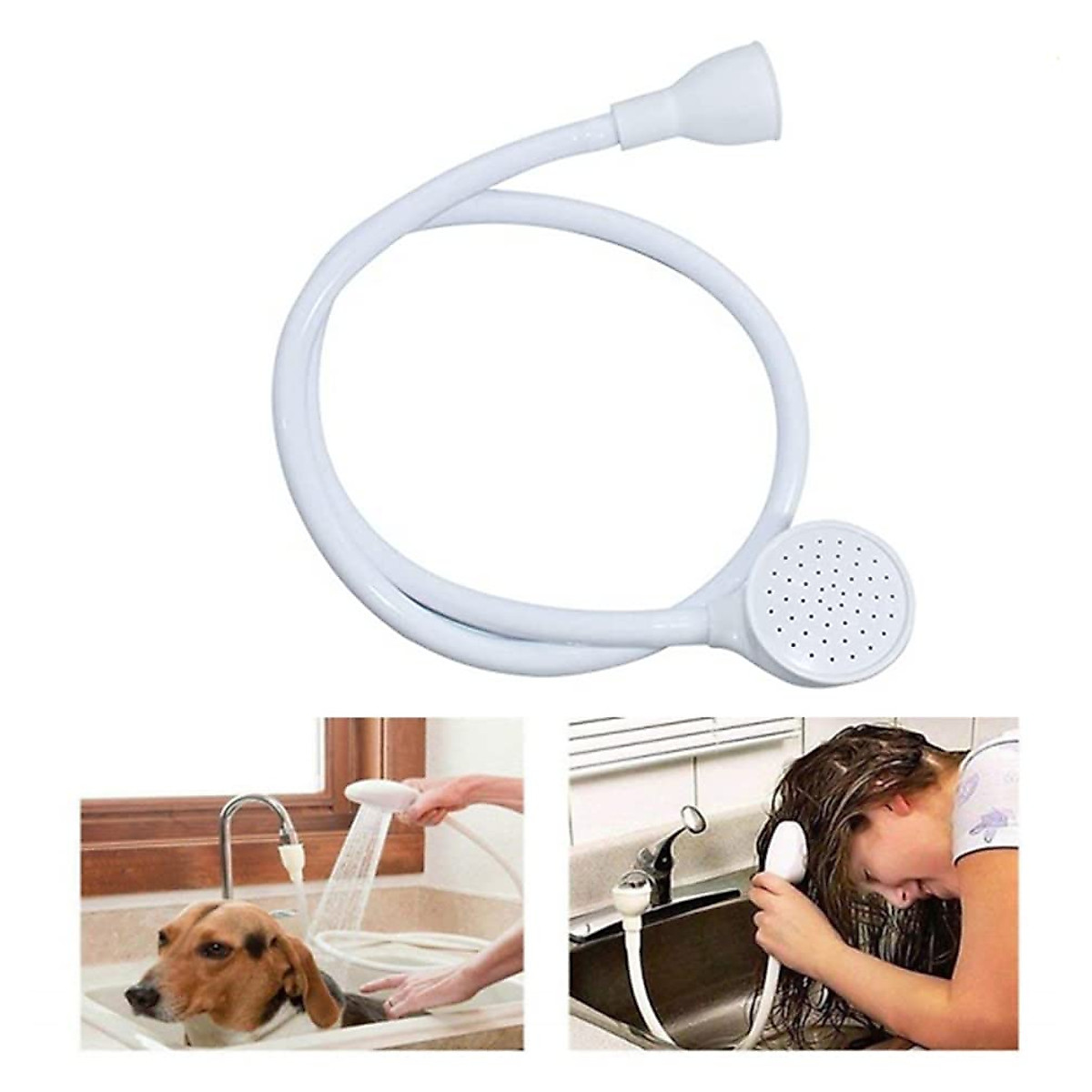 44.5in long Portable Sink Hose Faucet Sprayer,Shampoo Sprayer Handheld Hose Faucet Shower Head Spray Hose for Bathing Baby,Pets Shower, Washing Hair,Rinsing Vegetables