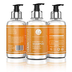 Hairworthy Hairrepair Coconut Oil Shampoo - BIOTIN, NIACIN, CITRIC ACID & ESSENTIAL OILS