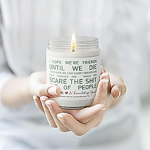 Friend Gifts, Unique Fun Hand-Poured 9oz Soy Candle with Key Lime Pie Scent, Made in USA, Friendship Gift Ideas, Funny Birthday Gifts for Women, and Cute Moving Away Gifts for Friends Female