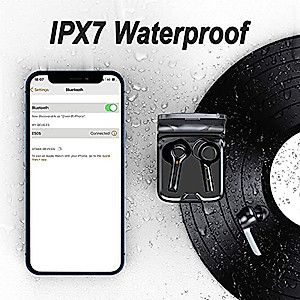 Lunjee TWS Wireless Earbuds,Touch Control Bluetooth Headphones with Wireless Charging Case,IPX7 Waterproof Stereo Earphones in-Ear Built-in Mic Headset