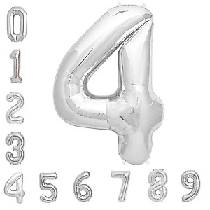 Tellpet Silver Number 6 Balloon, 40 Inch
