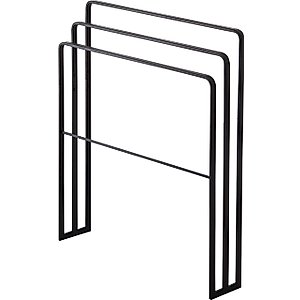 Yamazaki 4980 TOWER Handtuchhalter mit 3 Ebenen, schwarz, Stahl, Minimalistisches Design