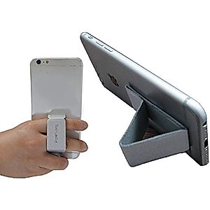 Universal Phone Grip Stand, Tainada Smartphone Finger Grip Foldable & Stick On Adhesive Kickstand for iPhone 11 Pro Max, XR, Samsung Note 10+, S10+, Moto Z4, LG G8 + One Cord Wrap (Silver)