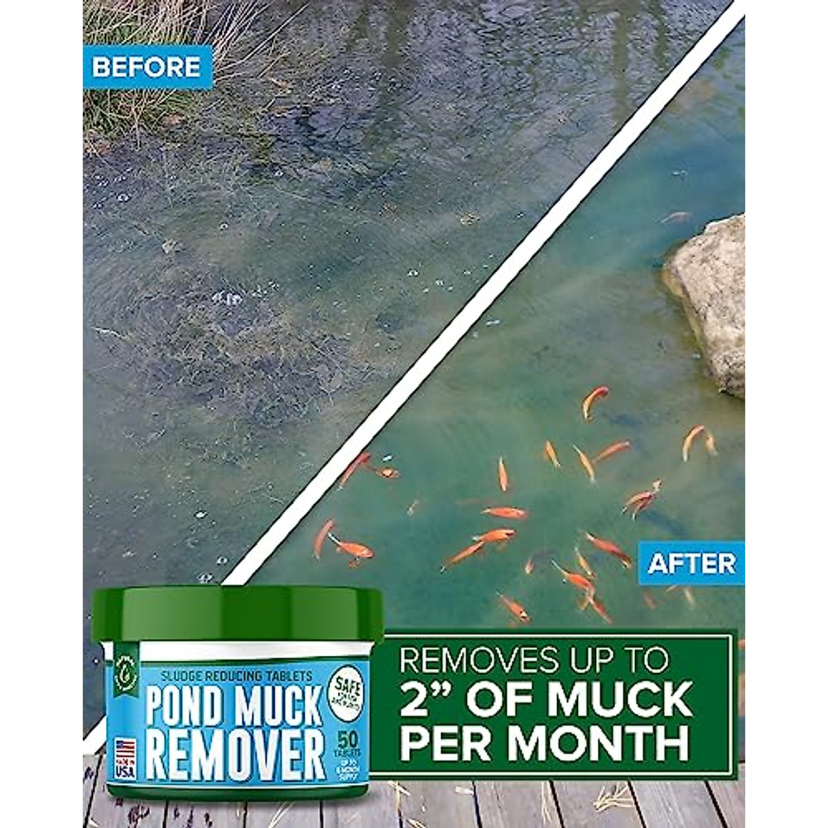 ProSpring Labs Pond Sludge Remover - Muck Away for Ponds | Pond Muck and Sludge Remover | Pond Muck Remover | Pond Cleaner