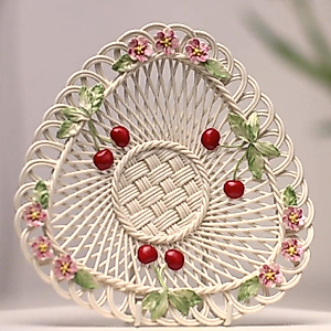 Belleek Annual Basket 2023 - Cherry Basket, 8”(L) x 8”(W) x 1”(H), White - Collectible Gift and Decoration