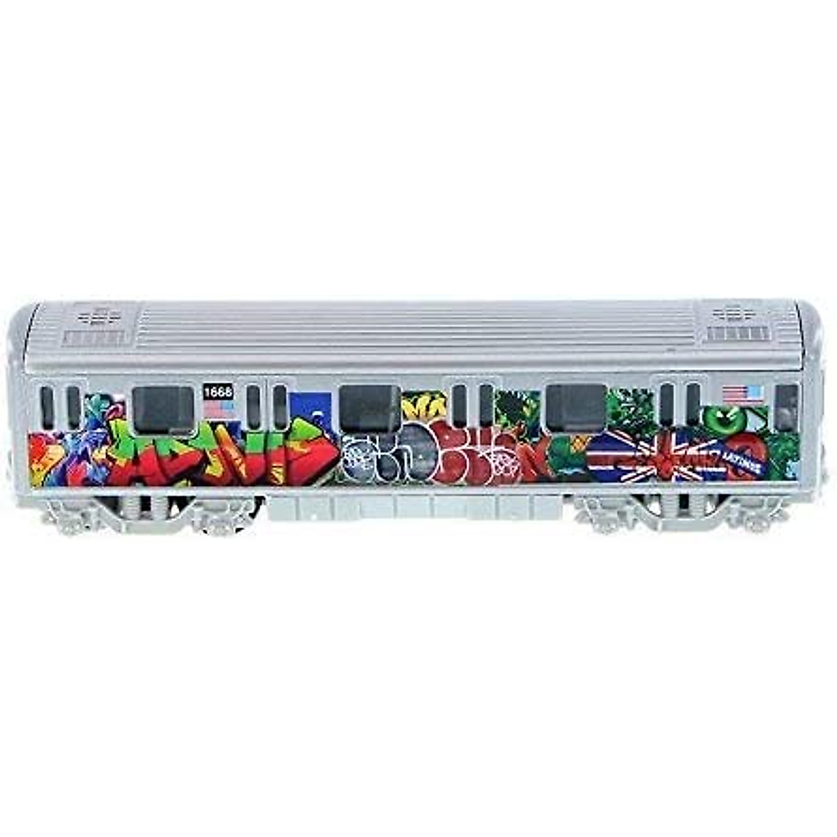 New York City Metro Subway with Latino Union Jack Graffiti 7" Diecast Model 1:100 Scale