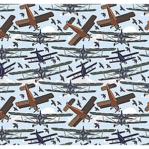 Stesha Party Airplane Wrapping Paper Vintage Plane Present Gift Wrap 30 x 20 Inch (3 Sheets)