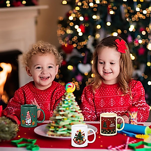 Maxdot 8 Pieces Christmas Mugs 12oz Mug Set Christmas Coffee Mugs with Handle Christmas Ceramic Matching Mugs for Home School Office Table Centerpieces Housewarming Holiday Party Gift