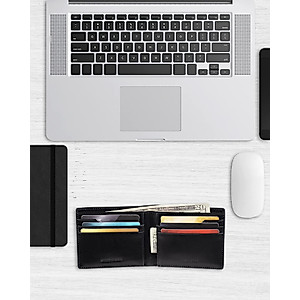 Cole Haan Men's RFID Slim Billfold Wallet, Black Stitch, One Size