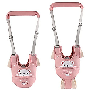 Huifen Baby Walker for Girls, Adjustable Baby Walking Harness with Detachable Crotch Handheld Baby Walker Helper Learn to Walk （9-24 Month) (Pink)