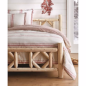 CASTLECREEK Log Bed Frame, Wood Queen Bed Frame with Headboard
