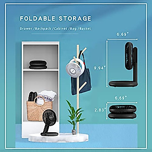 Alioth Portable Desktop Table Fan , Foldable with Base, 3 Speeds Super Quiet Personal Cooling Fan for Desktop Office Travel(Black)