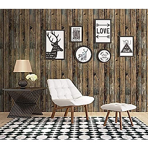 Distressed Wood Wallpaper Contact Paper 17.71In X 196In Self-Adhesive Vintage Wood Wallpaper Peel and Stick Reclaimed Wallpaper Vinyl Waterproof Removable Rustic Wood Wallpaper for Shelf