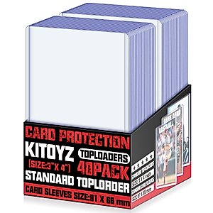40 Count Top Loaders Card Sleeves for Trading Cards, Toploaders Baseball Card Protector Sports Card Holder Fit for Football Cards, Game Cards