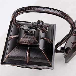 Zziyj Aluminum Waterproof Glass Cross E27 Waterproof Wheel Mall Hotel Home Garden Exterior Wall Light Lantern Rainproof Retro Victoria Classic Wall Lamp Balcony Terrace Wall Sconce