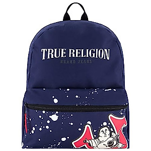 True Religion Laptop Backpack, Small Computer Travel Bag, Navy, 16 Inch