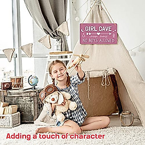 Little Girls Room Decor for Nursery,Kids Bedroom Decor for Bedroom£¬Little Girls Bedroom Decor Teepee Tent for Kids Room Signs for Door,No Boys Allowed Sign for Girls Waterproof Decoration Hanging Sign Cute Bedroom Decor for Kids£¨11inch X 6.10inch£©