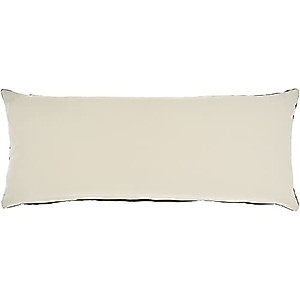 Mina Victory Life Styles Solid Velvet Lumbar Black 12" x 30" Throw Pillow