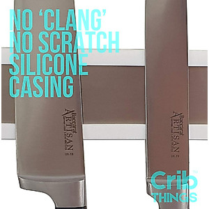 Camouflage Powerful 45cm / 17inch magnetic knife strip with silicone non scratch casing screw or mag mount protects commercial domestic kitchen knives and tools in workshop or hunting fishing man cave