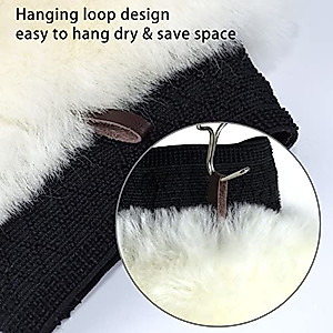 Gracefur Car Wash Mitt Real Sheepskin Wash Mitt Ultra-Soft Extra Large Size Scratch-Free Wash Mitt (Fingers, White)