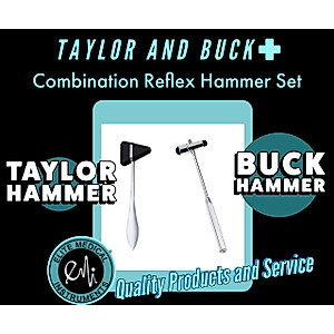 EMI Professional 2-Piece Set: Black Buck and Taylor Reflex Hammers for Comprehensive Neurological Examinations - Perfect for Doctors, Nurses, and Medical Professionals to assess reflex testing