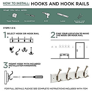 Liberty Hardware 129847 18-Inch Coat and Hat Rail/Rack with 4 Heavy Duty Hooks, White and White