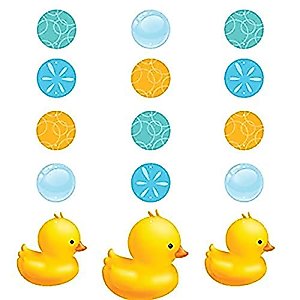 Creative Converting Rubber Duck Bubble Bath Hanging Cutouts, 36" long, Multi-color