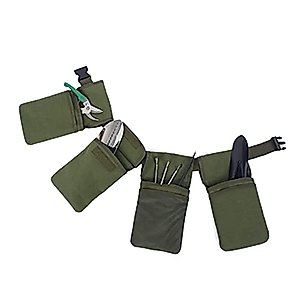 Garden Tool Belt for Women, Heavy Duty Housekeeping Gardening ApronCanvas Gardener Belt with 4 Individual Pouch and 7 Pocket (green)