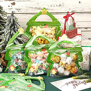 SEPGLITTER Resealable Christmas Gift Bags,24Pcs Special Shaped Christmas Gift Bags with Handles for Christmas Holiday Party Candy Small Gift Wrapping Supplies Decor