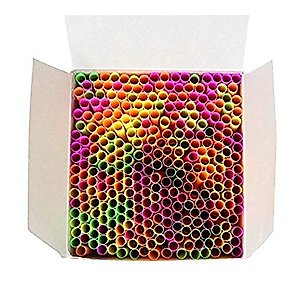 Wow Plastic Disposable Plastic Drinking Straws - 250 count (neon) (Neon).