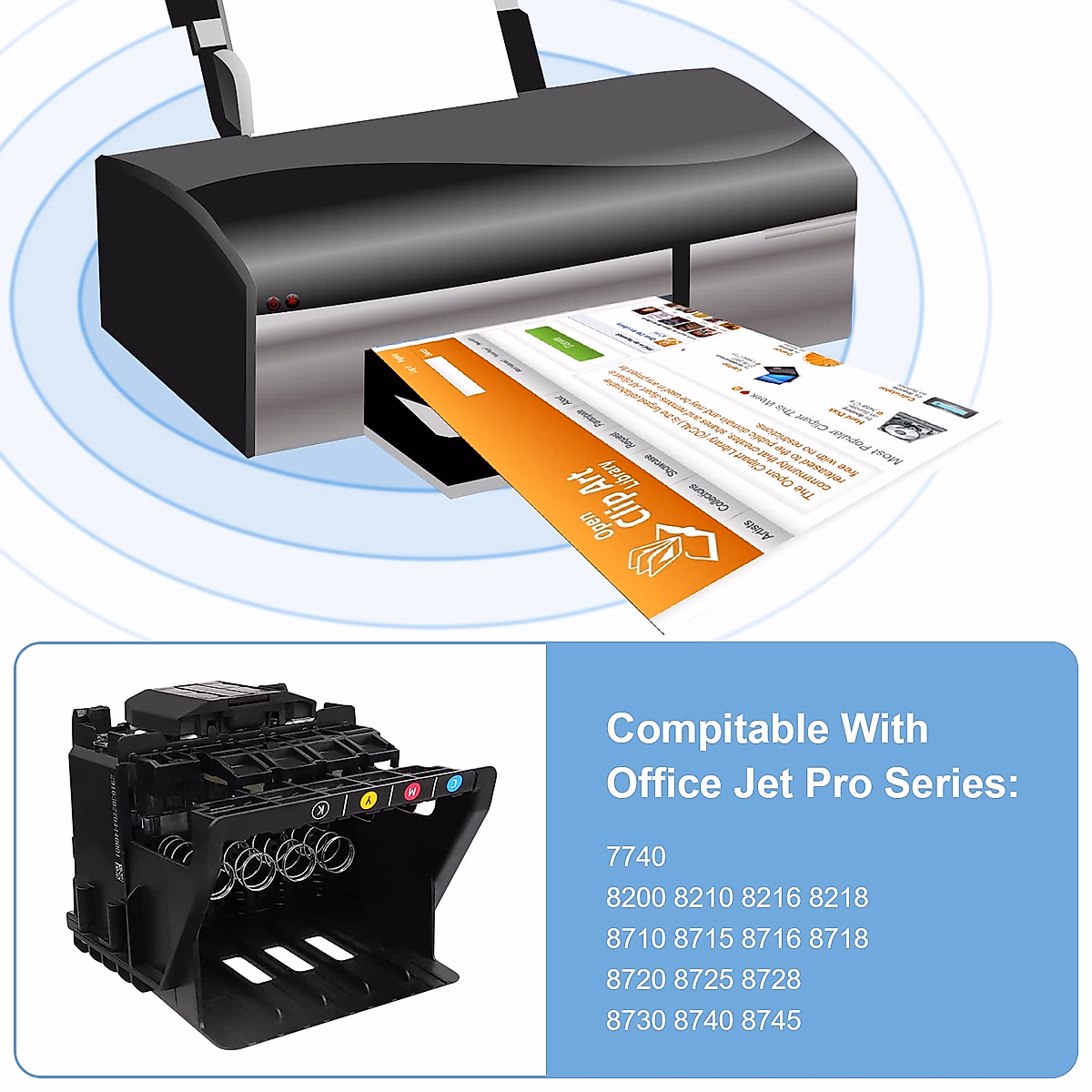 HP 952 Print Head Replacement Kit for HP Office Jet 8700 8710 8715 8720 8725 8730 8740 7740 8200,Printer Replacement Part, Replaceable Print Head