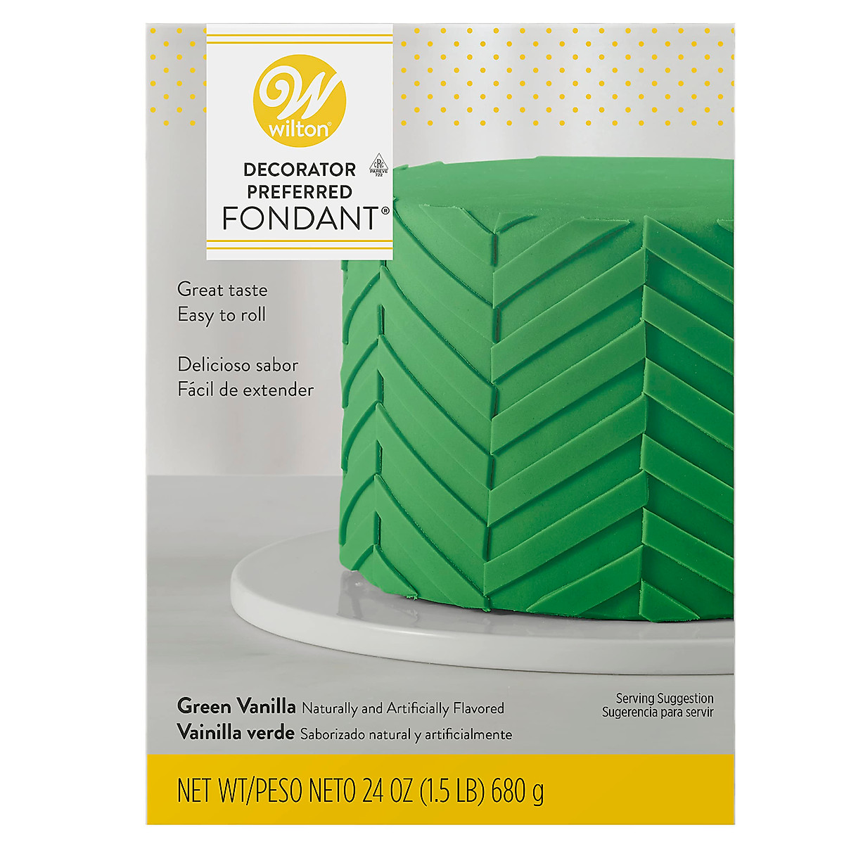Wilton Decorator Preferred Fondant - Make Cakes, Cupcakes, Cookies and Other Fun Desserts Special with Easy to Roll Fondant, Green, 24-Ounce