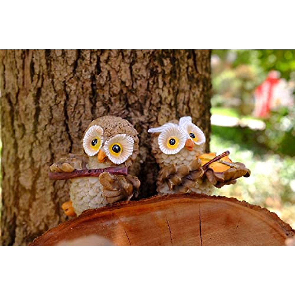 SMANSNAY Owl Decor Statue, Home Office Ornaments, Cute Owl Figurines for Home Decoration, Great Owl Gifts for Women, Boys, Girls(Pack of 4)