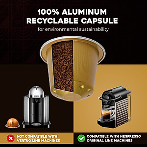 ESPRESSORO 100 USDA Organic Espresso Pods - VARIETY PACK Aluminum Capsule Compatible with Nespresso Original Lines Machines. Assorted Premium Italian Expresso Coffee Capsules