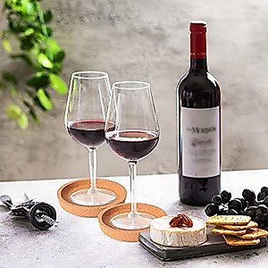 Set of 18 Cork Coasters Bulk 4 Inch Round Lip Cup Holder Leak Proof Cork Coasters for Drinks Reusable Absorbent Cup Coaster for Mugs Coffee Glass Table Desk Party Supplies, Brown