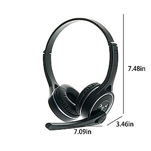 Yrmaups Bluetooth 5.1 Headphones Over Ear, Wireless Foldable Stereo Lightweight Headset with Built-in Mic & Deep Bass Adjustables Game Earbuds for PC Cell Phones (Black)