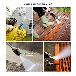 Gold Label Detailing Mini Grip Quick Connect Stainless Steel Lance with Nozzle Holder and 4 Pressure Washer Nozzles - Great for Car Washing, Patio Cleaning, Exterior Washing!