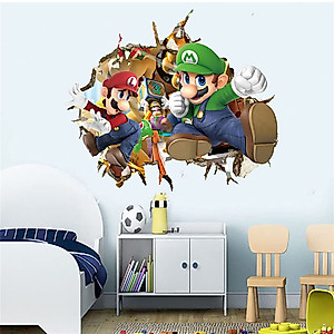 3D Wall Decals Sticker,Children Cartoon Bedroom Background Wall Decoration Self Adhesive Wall Sticker,Hedgehog Video Game Sticker Birthday Party Supplies