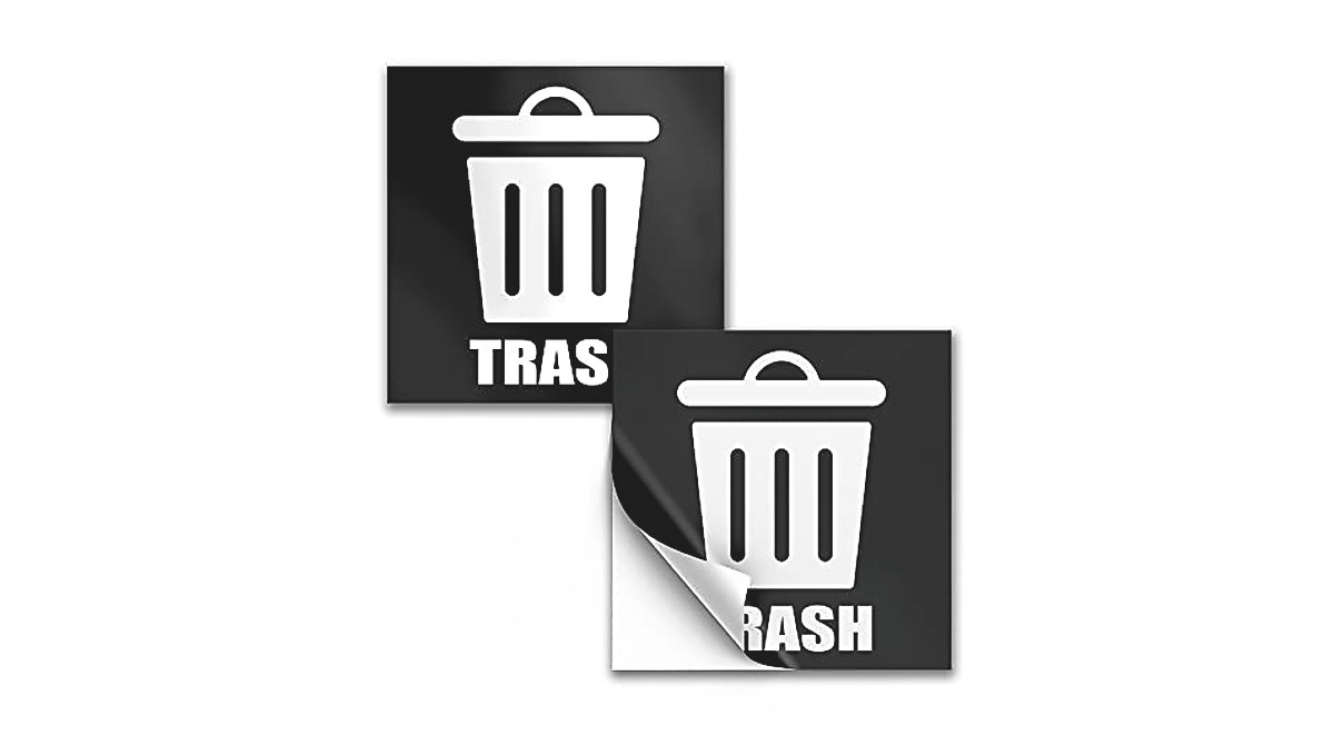 2 PCs Trash Stickers - Durable Waste Management Decals