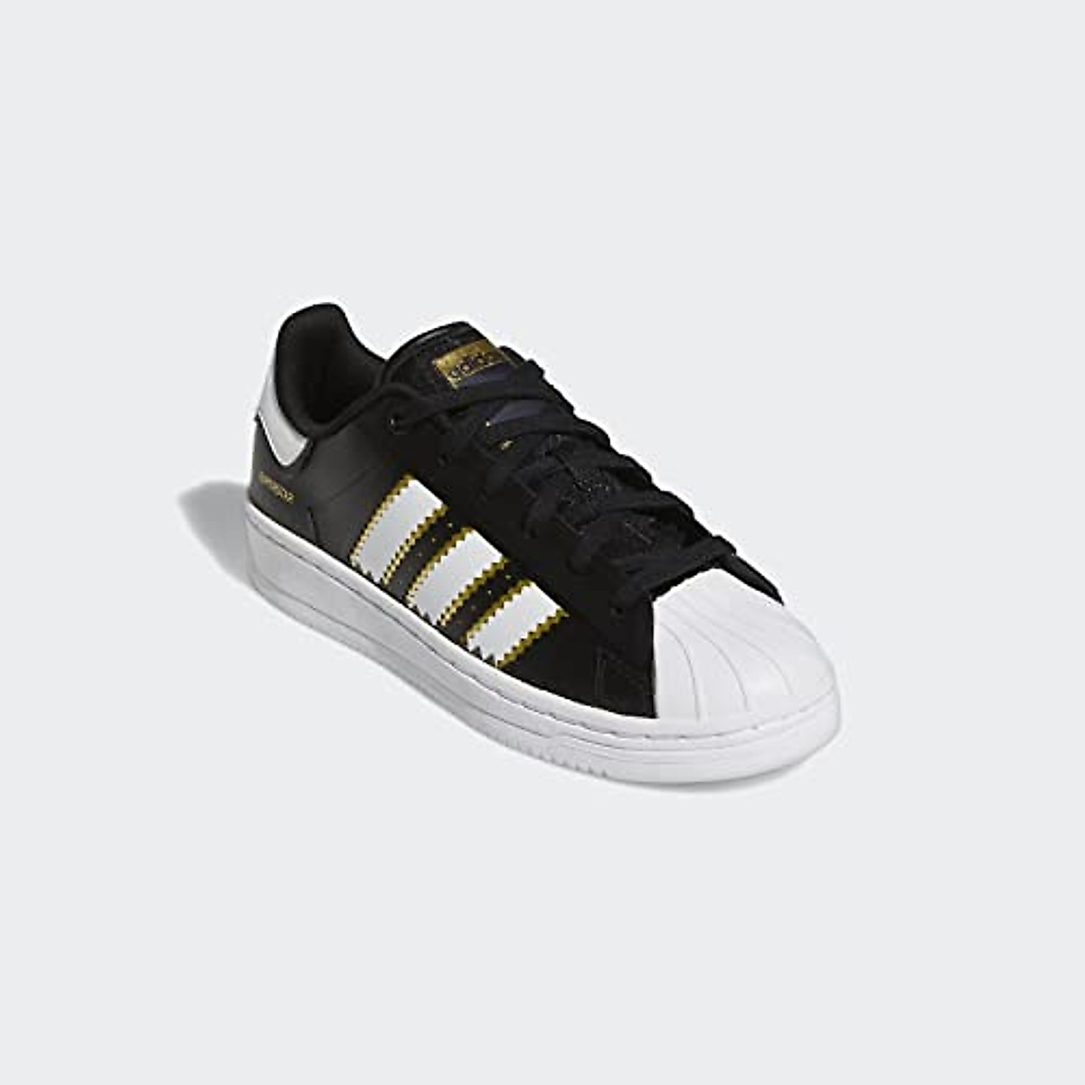 adidas Originals Women's Rich Mnisi Surperstar Ot Tech Low Shoes, Casual Leather Sneakers, Core Black/Cloud White/Gold Metallic, 9.5