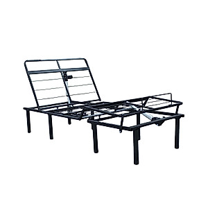 FTOPBTB Twin XL Electric Metal Adjustable Bed Base Frame, Ergonomic Folding Bed Base with Motorized Head Foot Incline, Advanced Smooth Silent Operation, Quick and Easy Assembly, Black