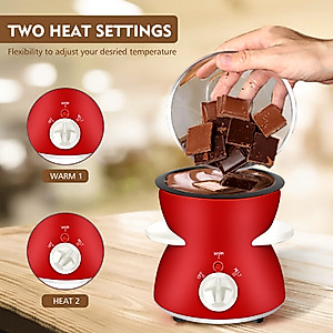 OFFKITSLY Fondue Pot Set, Mini Electric Fondue Pot Set for Melting Chocolate Cheese, Chocolate Meting Pot fondue maker with Dipping Forks For Holiday Christmas Birthday Gift