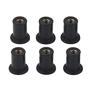 Dilwe 6pc Well Nuts Kit, M4 Rubber Windshield Bolts Well Nuts for Motorcycles Kayak Canoe Boats