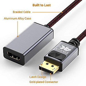 Cubilux Unidirectional DisplayPort to HDMI Converter, Active DP Male(Laptop, Graphics Card) to HDMI Female(Monitor, TV) Adapter Compatible with Dell HP Asus Lenovo Computer, PC, Display, Projector