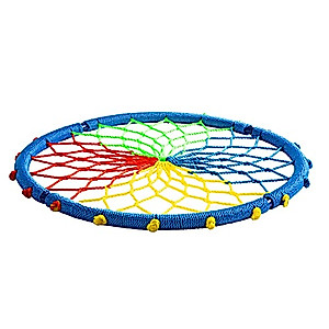walsport 40” Spider Web Tree Swing Outdoor Saucer Tree Swing 330lb Weight Capacity Outdoor Swing for Kids Adults Extra Safe and Durable Easy to Install Red&Yellow&Blue&Green