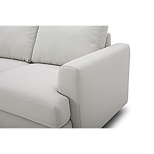 Amazon Brand – Rivet Modern Loveseat Sofa with Underseat Storage, 63.8"W, Chalk
