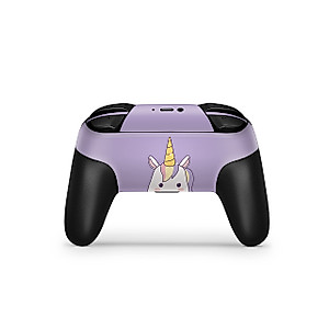 TACKY DESIGN Unicorn Skin for Nintendo Switch Controller Skin Purple Anime Kawaii, Sticker Compatible for Pro Controller Skin Leaf Vinyl 3m Decal Full wrap Cover