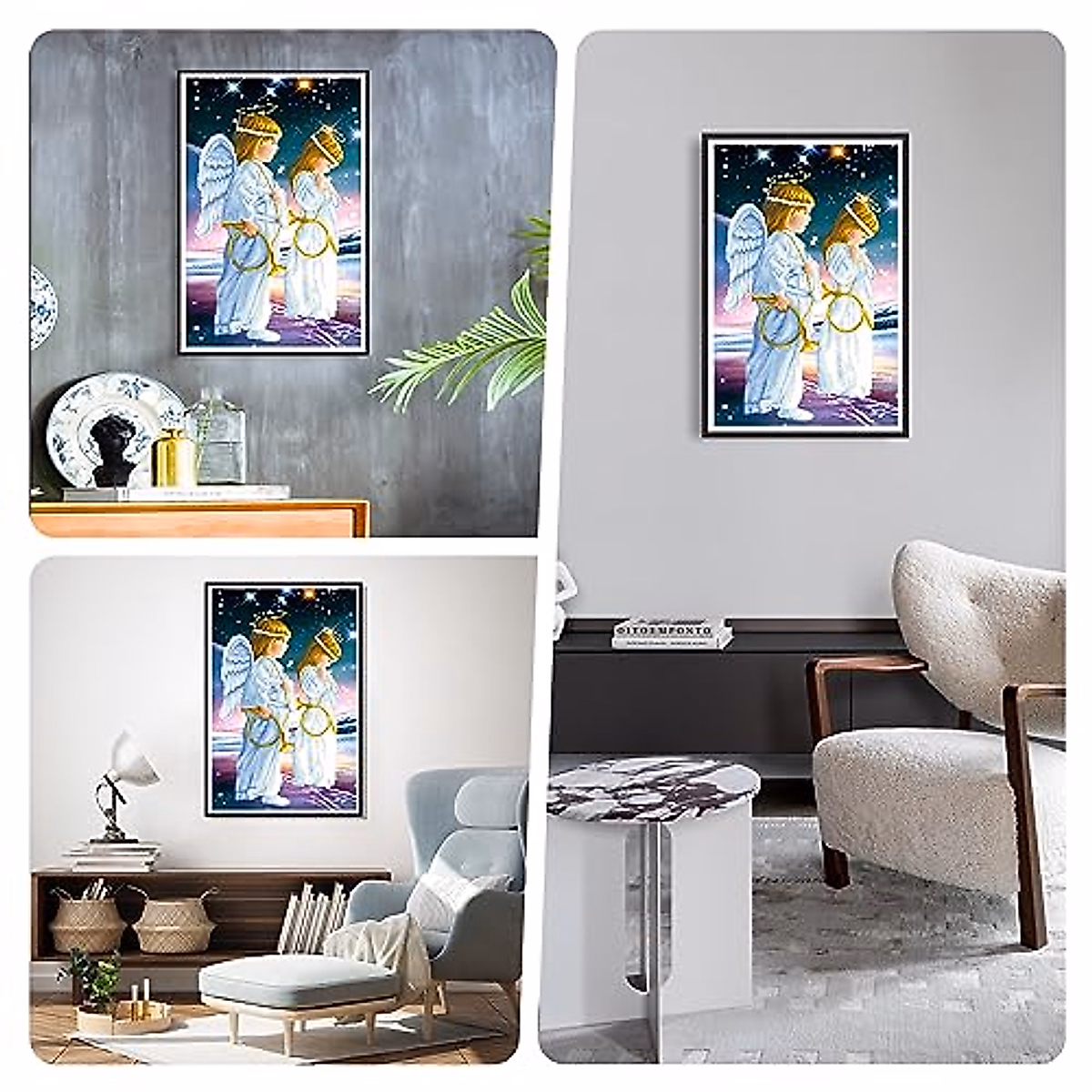 MOYFACE 33.5x23.6Inch 5D Diamond Painting Angel,Diamond Art Painting Kits for Adults with Lovely Angel,Full Drill Paint by Numbers DIY Diamond Art Kits for Beginners Home Wall Decor