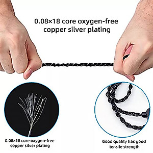 Pizen BT-50 PRO QCC5125 Bluetooth Upgrade Cable,LDAC/aptX Adaptive/aptX-HD/AAC,22H Music Playtime,Bluetooth Silver Plated Detachable Cable,Type-C,Waterproof,with HD Mic (MMCX, Black)