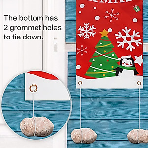 Christmas Decorations Banner with Lights, Pre-assembled Led Lights Merry Christmas Banner, Easy to Put up Christmas Door Banner & Christmas Wall Decor, Indoor and Outdoor Christmas Decorations